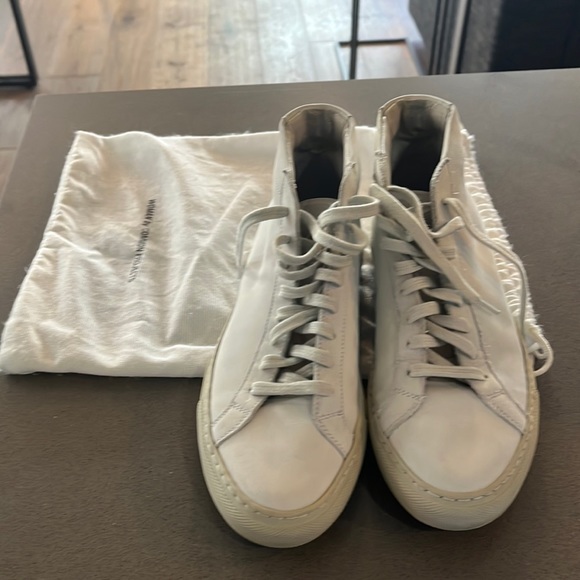 Common Projects | Shoes | Common Projects White Nubuck Mid Sneakers ...